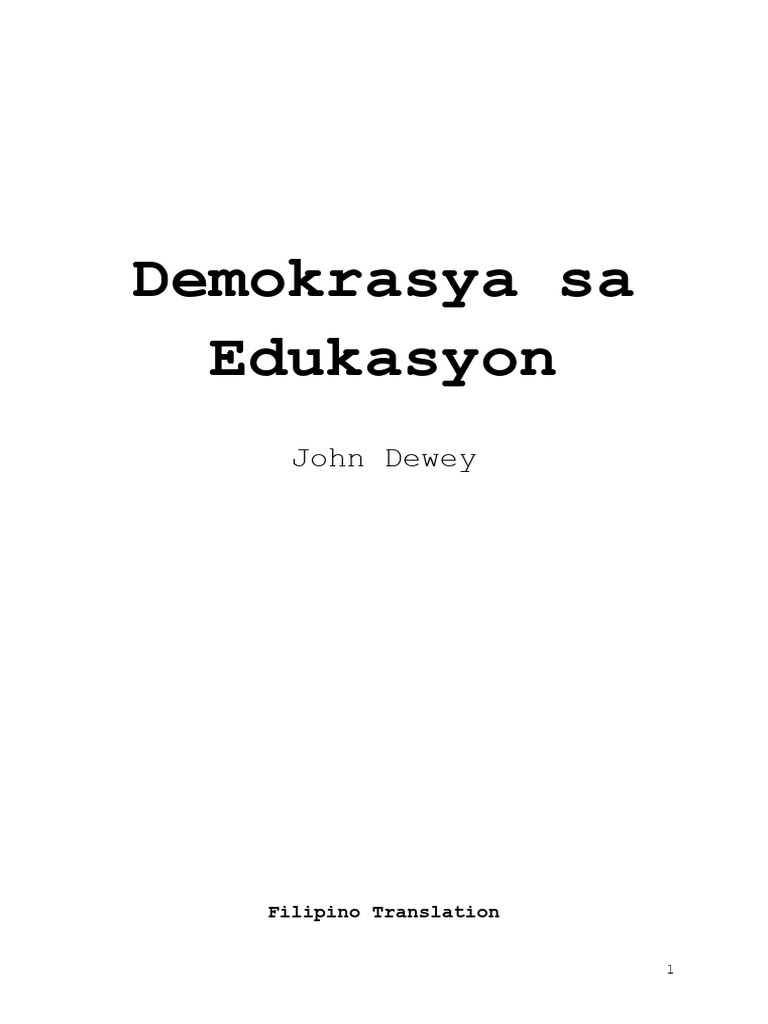 Demokrasya Sa Edukasyon | PDF