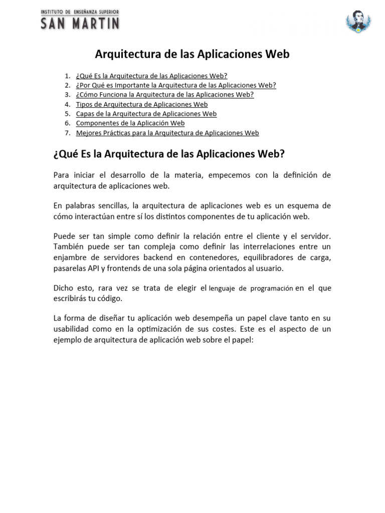 Arquitectura de las Aplicaciones Web | PDF | Aplicación web | Arquitectura orientada a Servicios