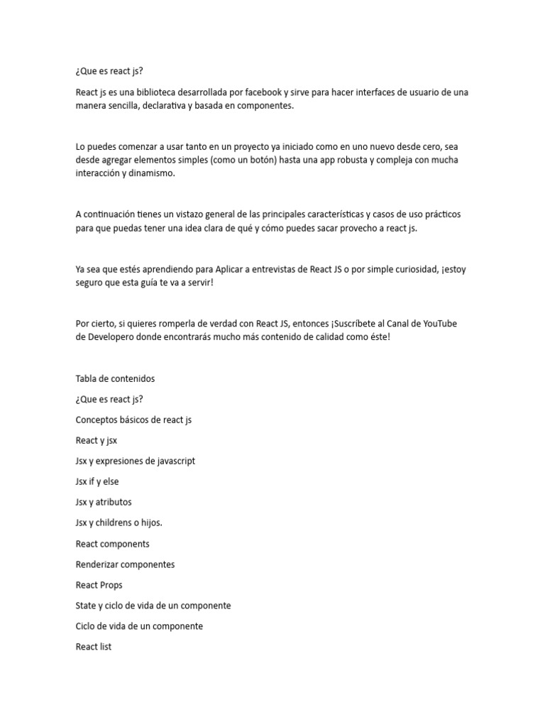 Guía Completa de React JS y JSX | PDF | Script Java | Software de la aplicacion