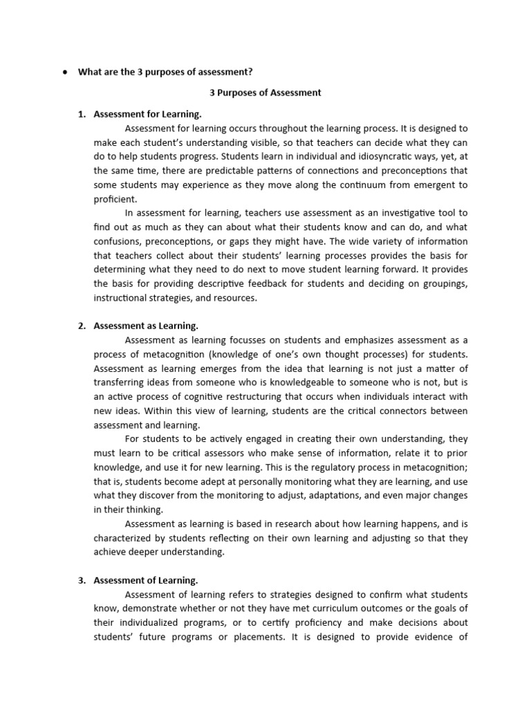 Assessment Pdf Educational Assessment Cognition
