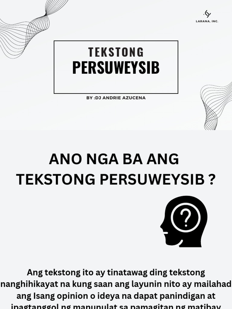 Tekstong Persuweysib | PDF