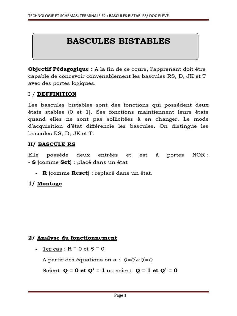 BASCULES Elève | PDF | Ingénierie informatique | Technologie numérique