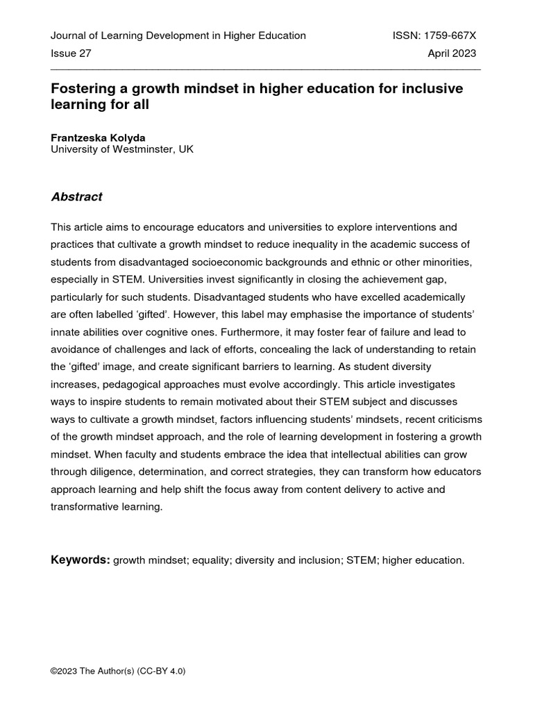 929 | PDF | Mindset | Teachers