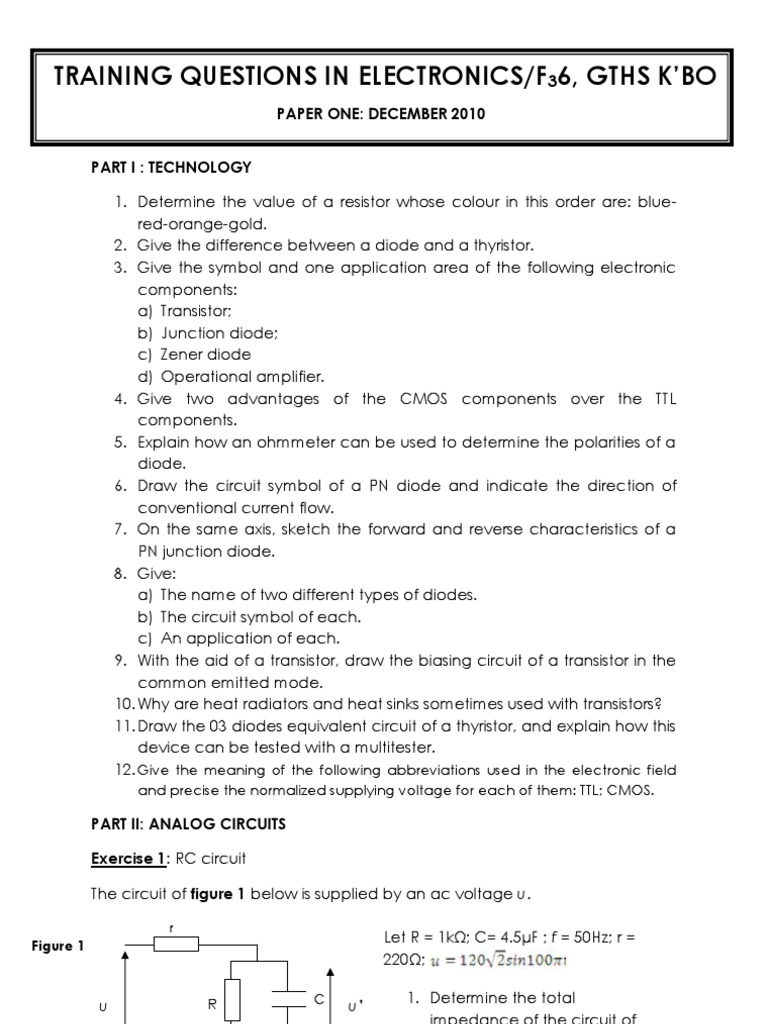 Electronics Training Questions Guide | PDF