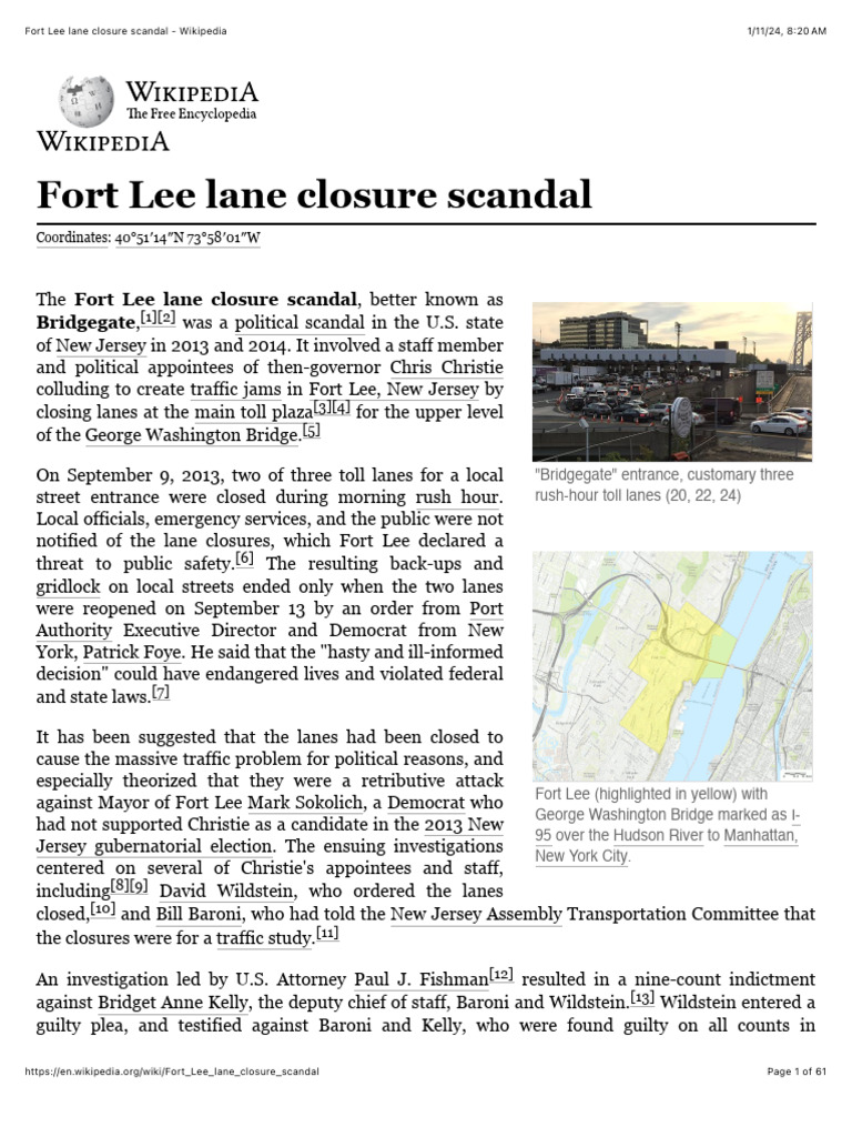 Fort Lee Lane Closure Scandal | PDF | Fort Lee Lane Closure Scandal ...