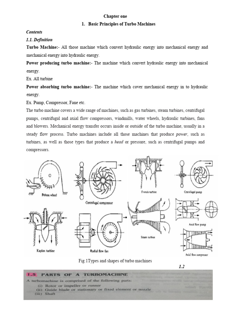 Chapter-1 Basic of Turbo Machine | PDF | Turbine | Pump