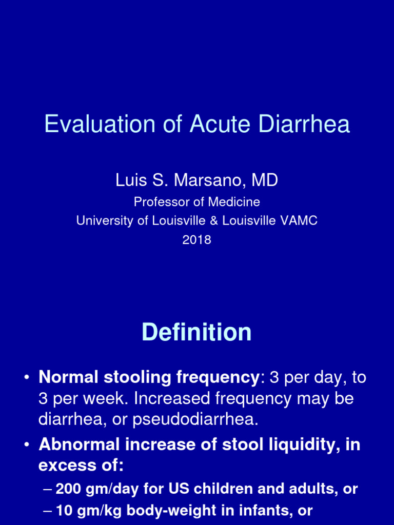 Evaluation of Acute Diarrhea | PDF | Diarrhea | Foodborne Illness