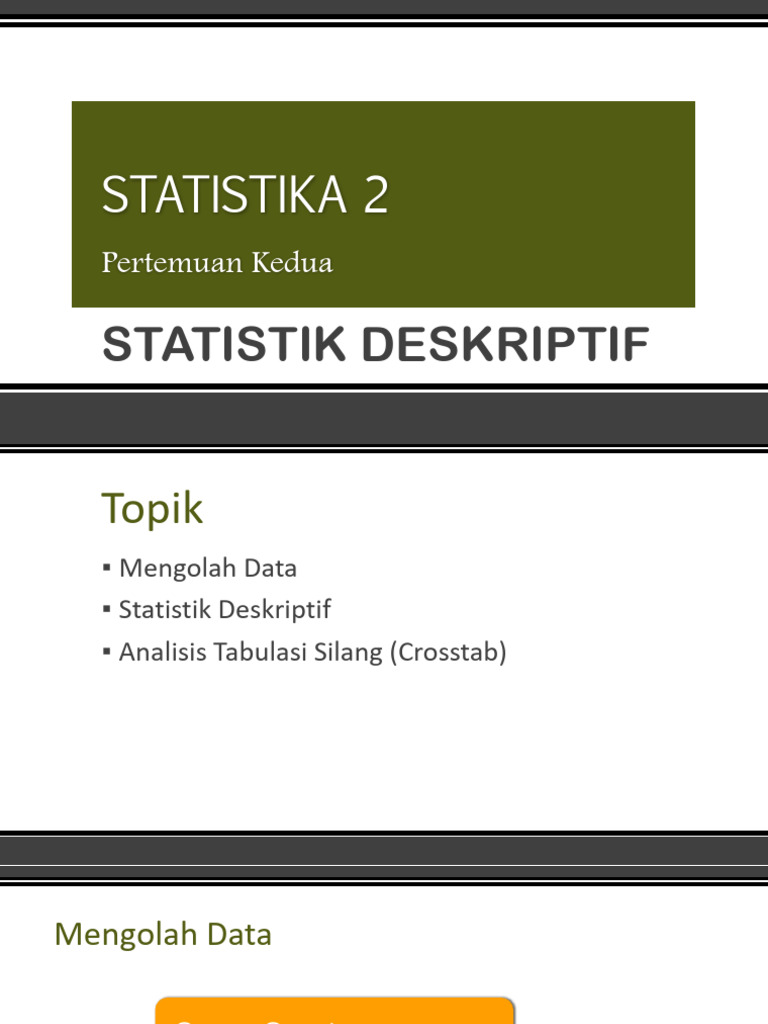 Statistik Deskriptif dan Crosstab SPSS | PDF