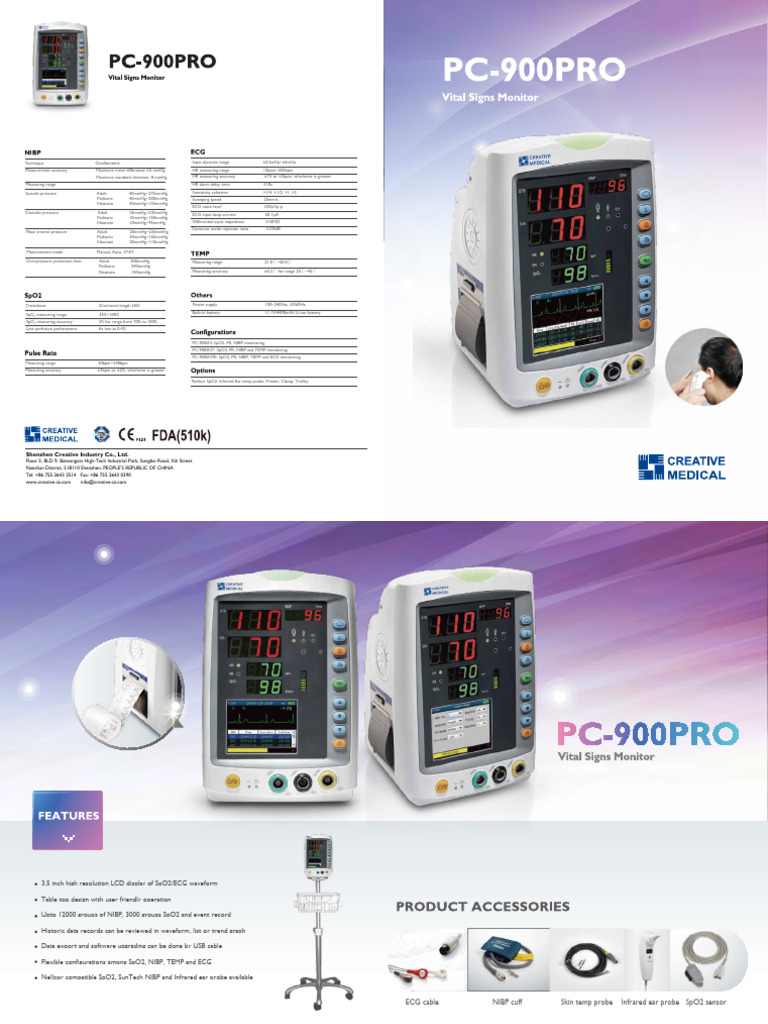 Patient Monitor Brochures-Min | PDF | Blood Pressure