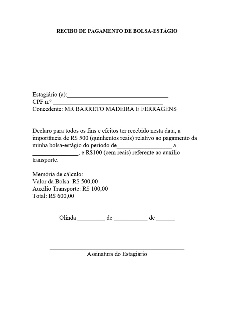 Modelo Recibo Entrega Uniformes Pdf