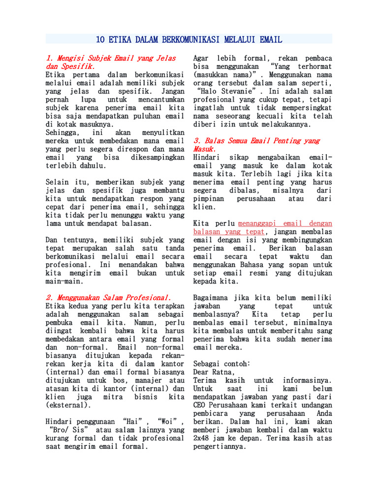 Etika Komunikasi Melalui Email | PDF
