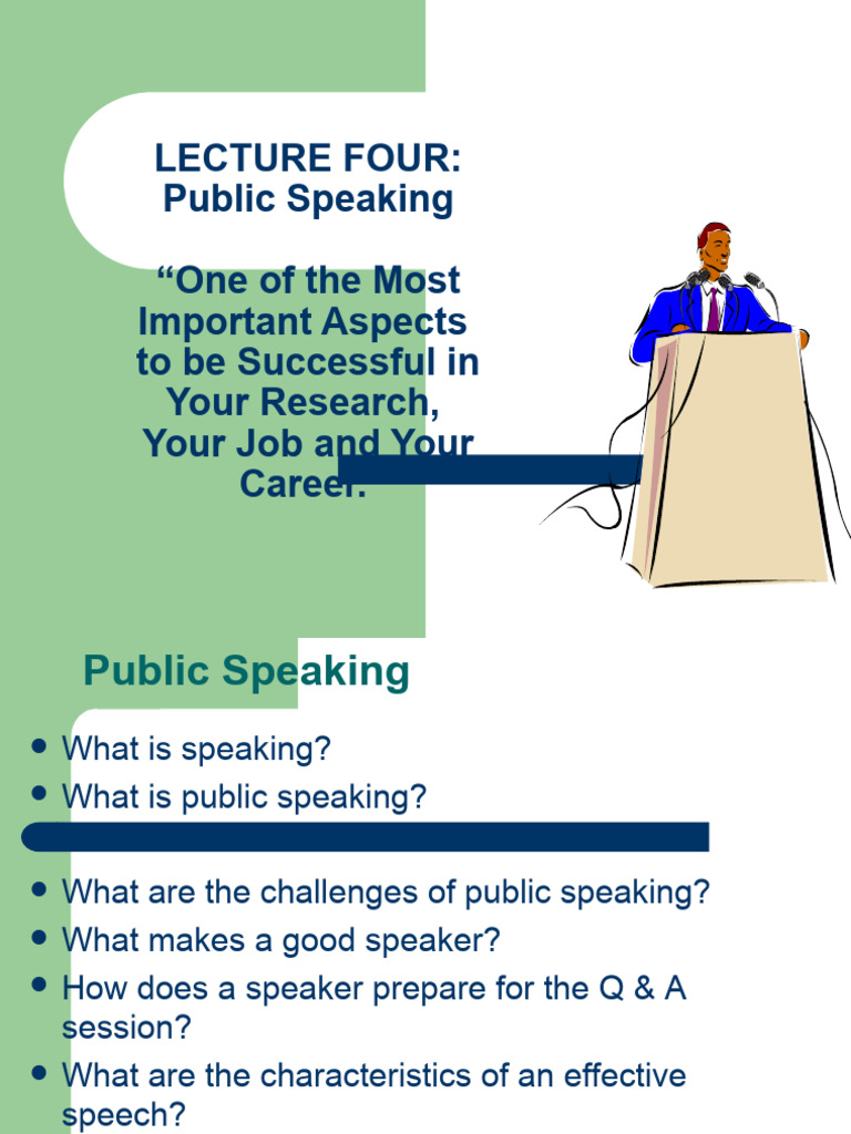 Lecture Five - Public Speaking Leo | PDF | Public Speaking | Speech