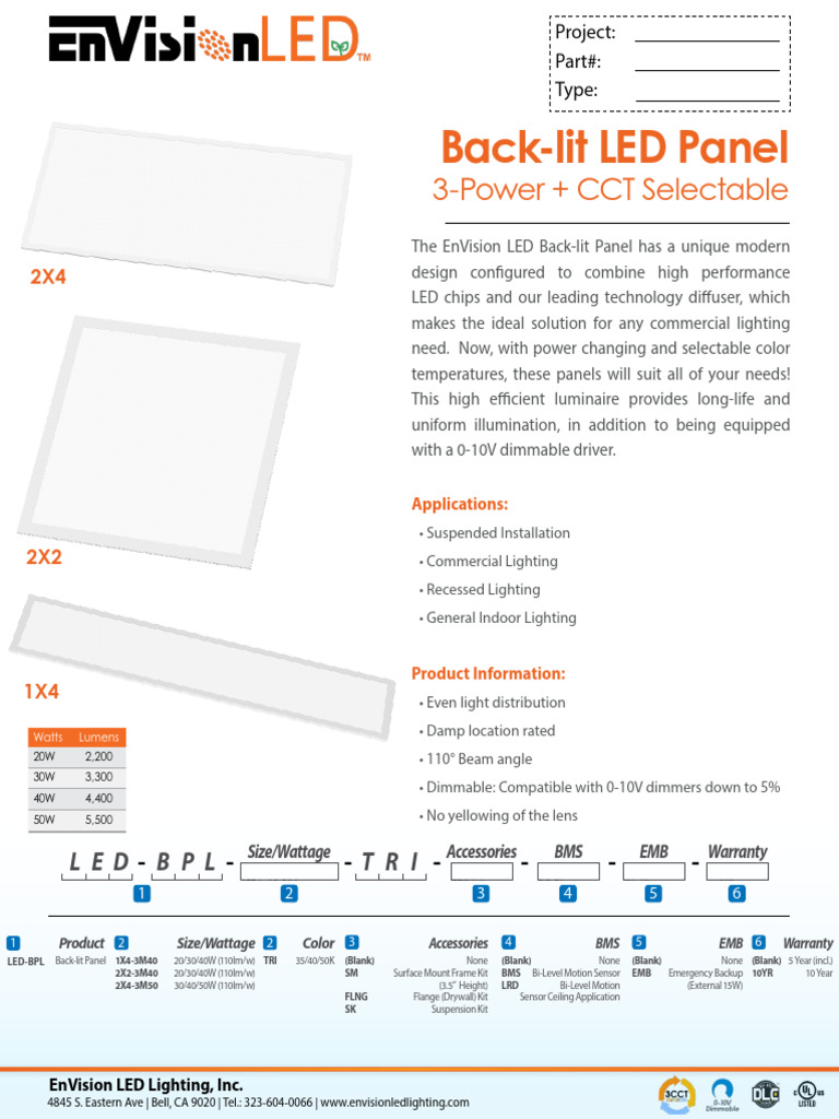 Back-Lit Panel 3PCCT | PDF | Lighting | Backlight