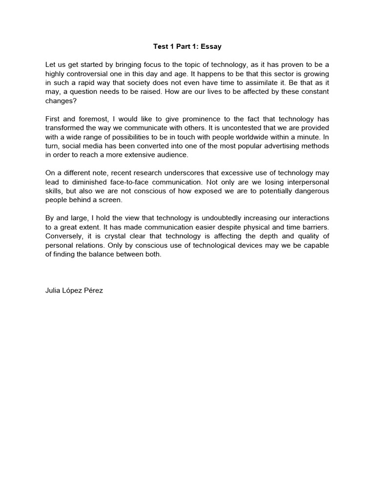 Essay C1 Cambridge | PDF | Computers