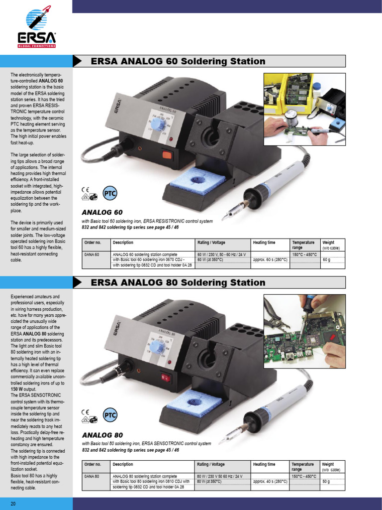 Ersa Analog60 en Pdf5b57083a3bb4e | PDF | Soldering | Electromagnetism