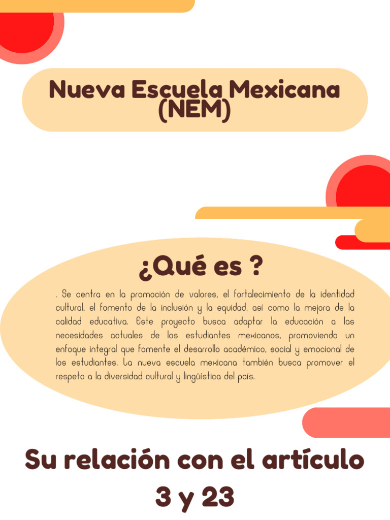 Nueva Escuela Mexicana (NEM) - 1 | PDF | Inclusión (Educación) | Enseñando