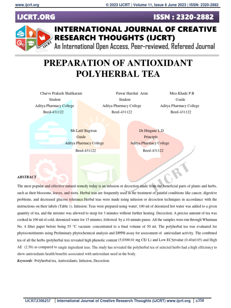 Polyherbal Tea | PDF | Polyphenol | Antioxidant