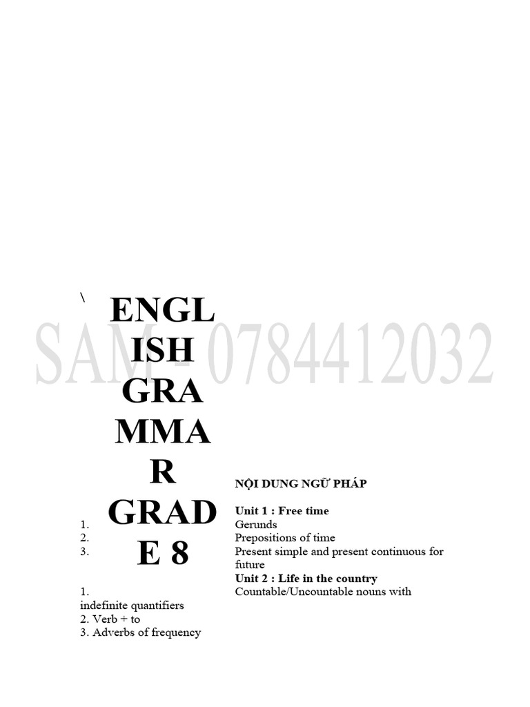 Grammar Grade 8 Sam Pdf