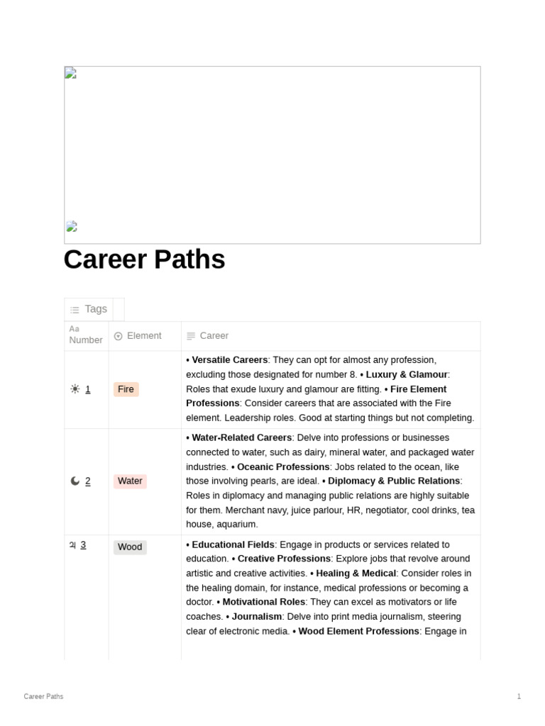 Comprehensive Career Paths Overview | PDF