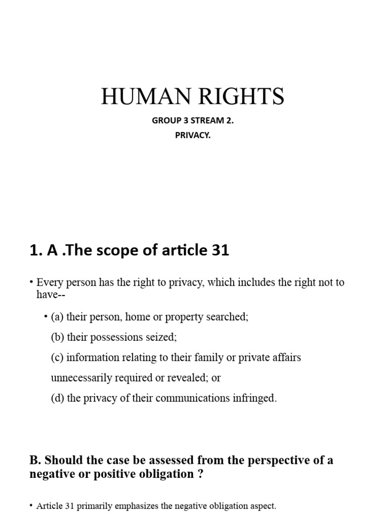Human Rights | PDF | Privacy | Right To Privacy