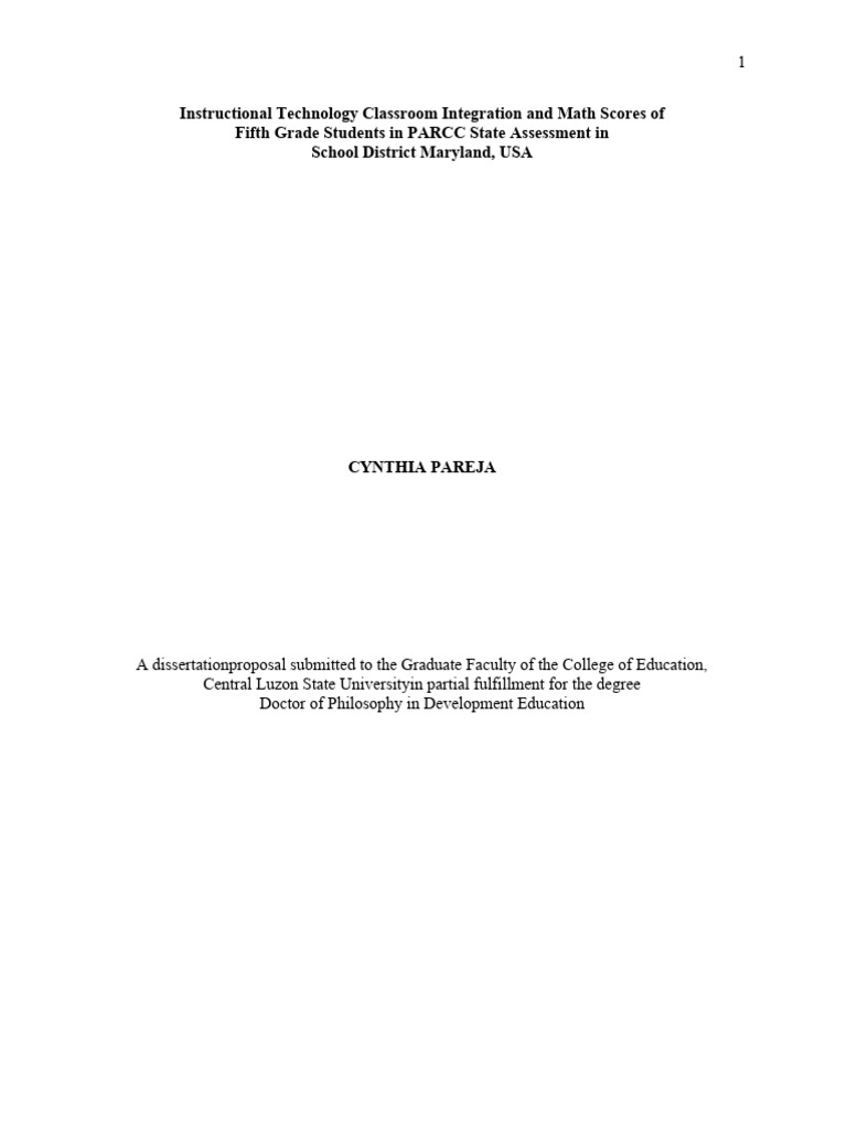 CHAPTERS I - Sample Using CLSU Format | PDF | Educational Technology ...