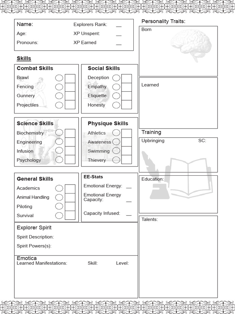 RPG Character Skills Guide | PDF | Emotions | Social Psychology