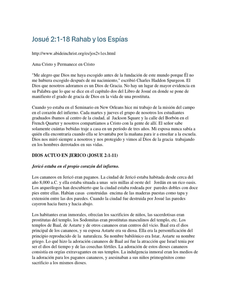 La Gracia de Dios en Rahab | PDF | Pecado | Cristo (título)