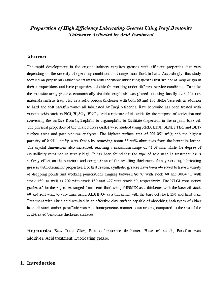 Preparation - of - High - Efficiency - Greases - Using - Various ...