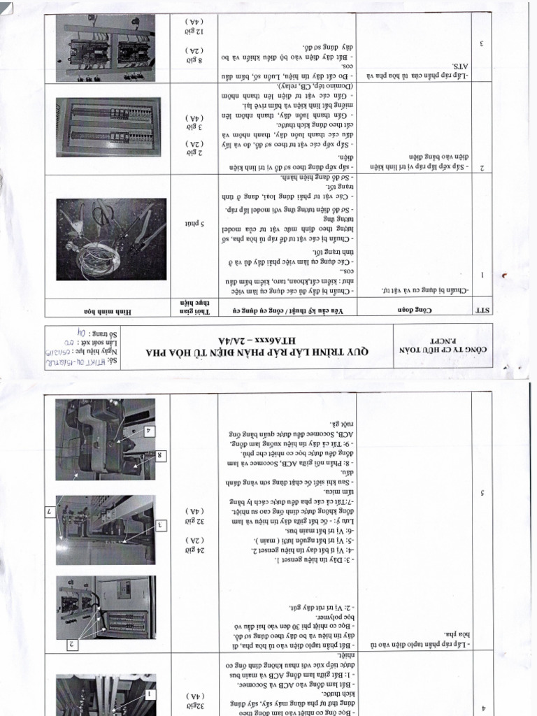 Quy Trinh Lap Rap Dien | PDF