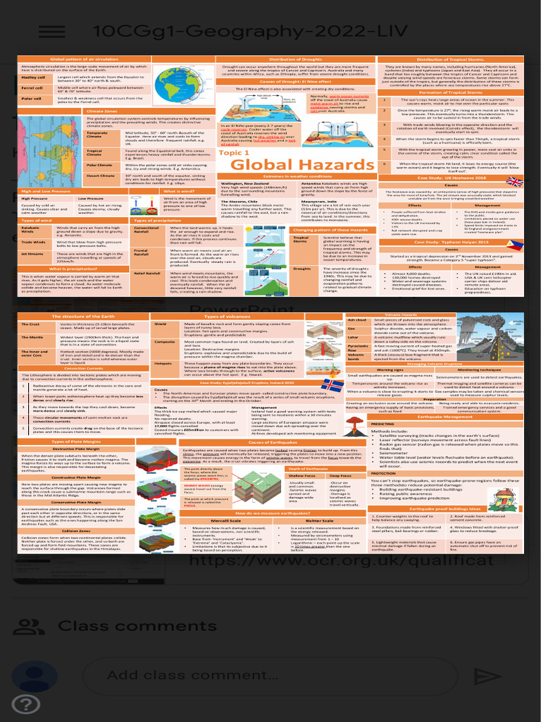 Knowledge Organisers For EOY Assessment | PDF | Volcano | Atmospheric ...