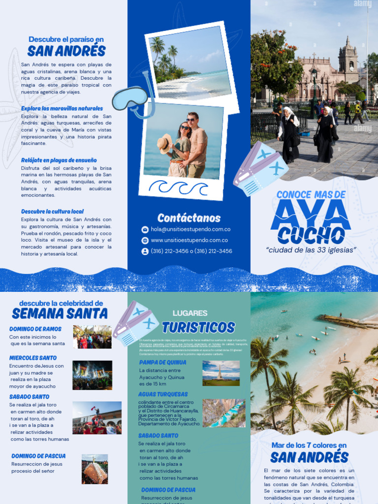 Folleto Tríptico Viajes Sencillo Blanco y Verde | PDF