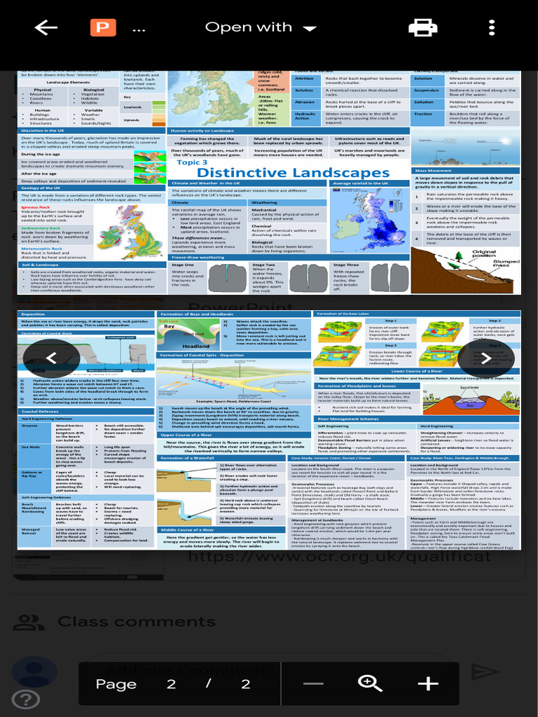 Knowledge Organisers For EOY Assessment 3 | PDF | Erosion | River