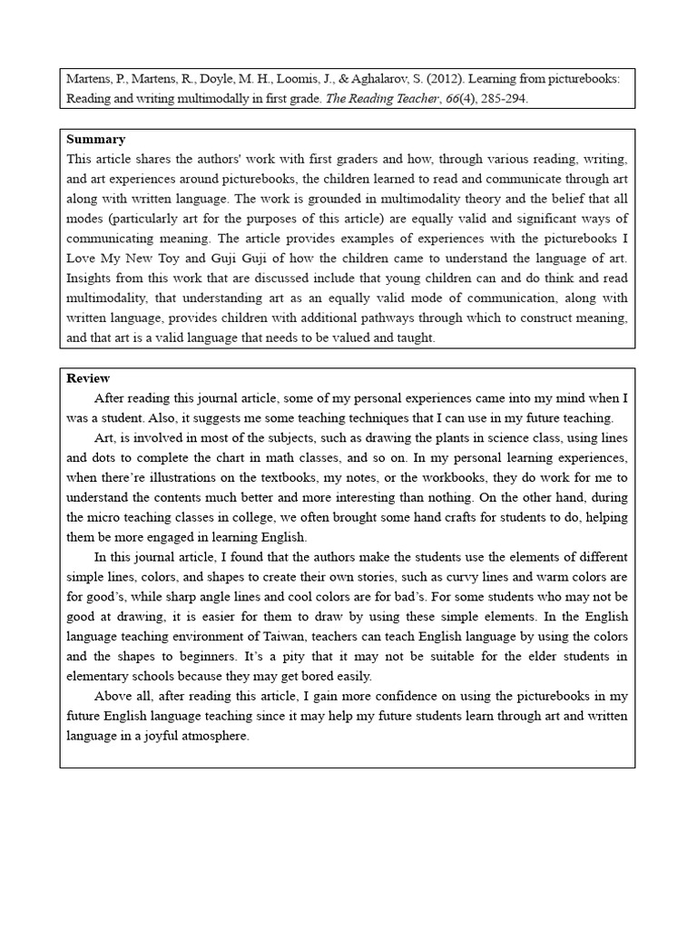 Multimodal Learning with Picturebooks | PDF | Picture Book | Language ...