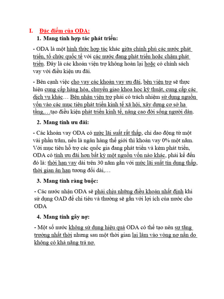 Đặc Điểm Phân Loại Của ODA | PDF