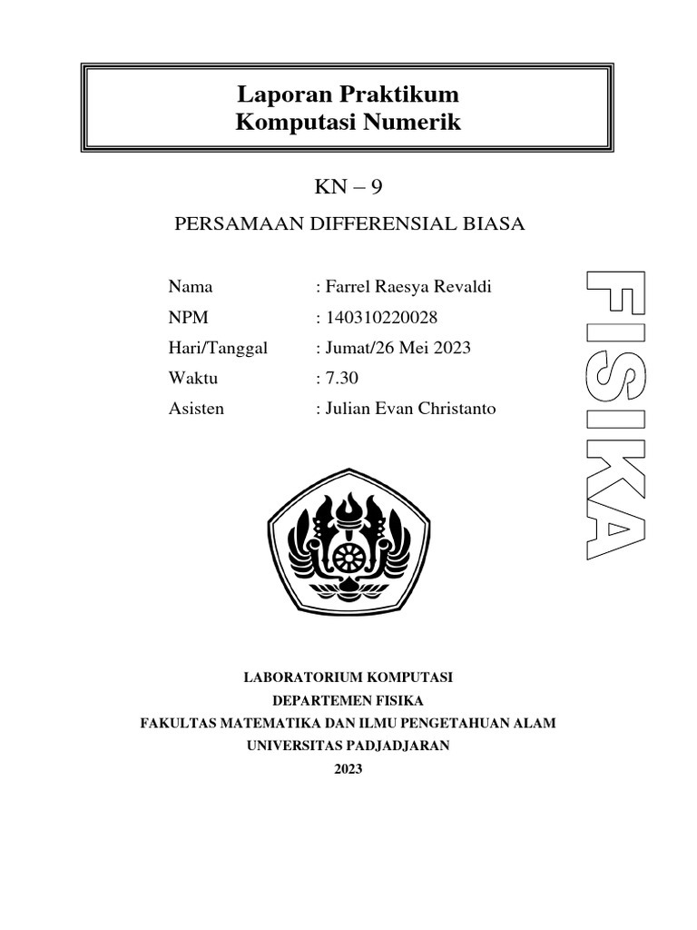 Laporan Praktikum Persamaan Diferensial | PDF | Computer Programming