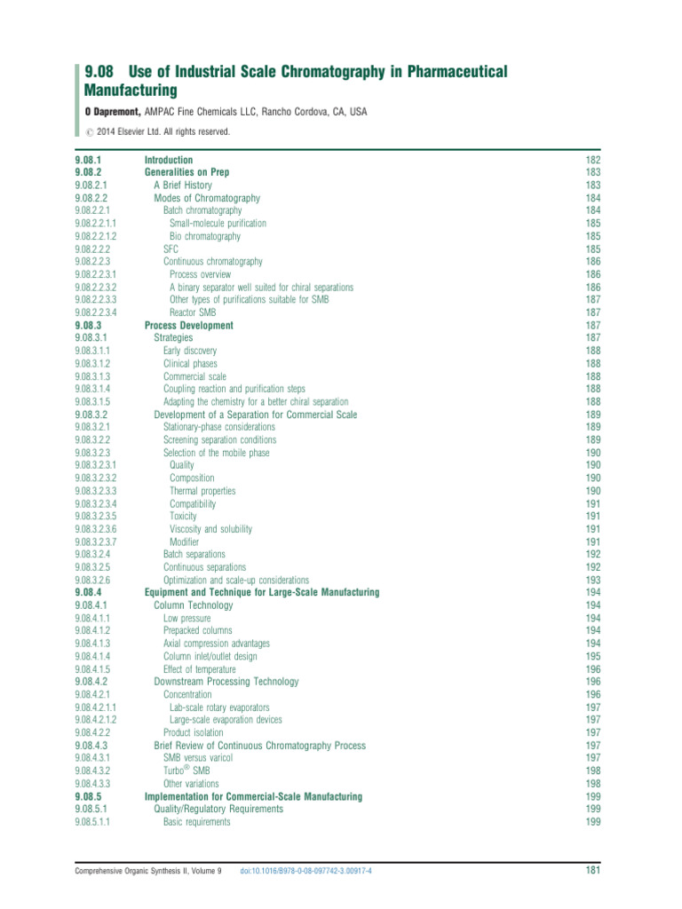 Use of Industrial Scale Chromatography in Pharmaceutical Manufacturing ...