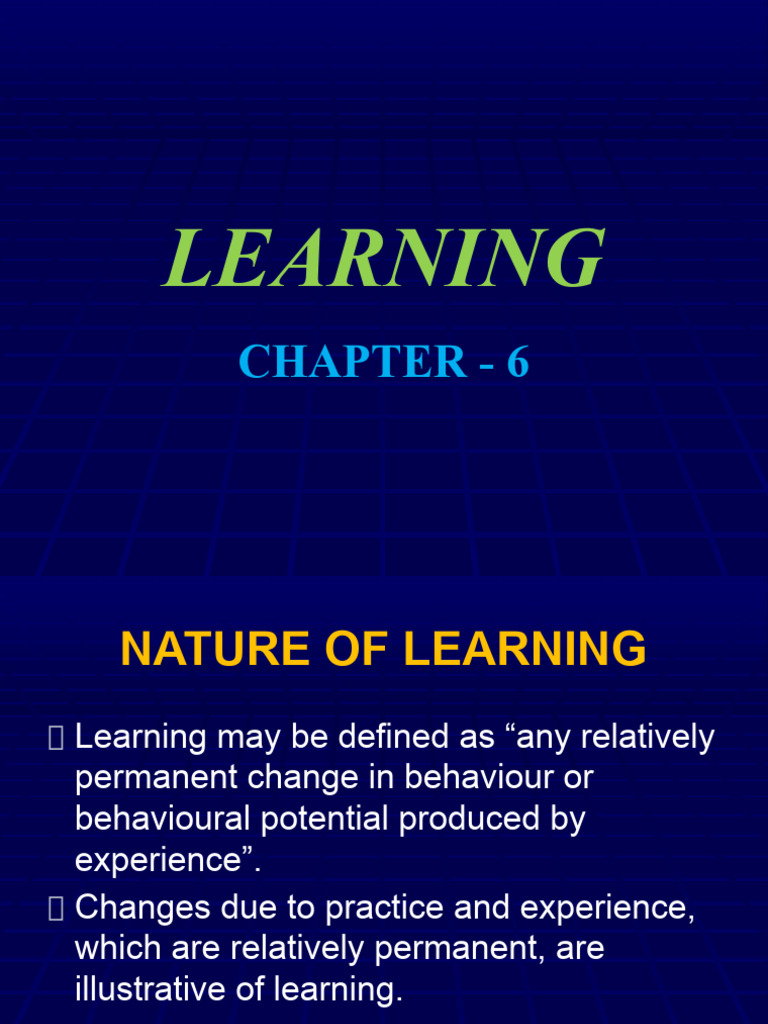 Chap 6 Learning | PDF | Classical Conditioning | Reinforcement