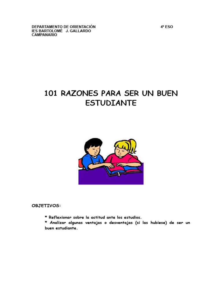 101 Razones para Ser Un Buen Estudiante | PDF