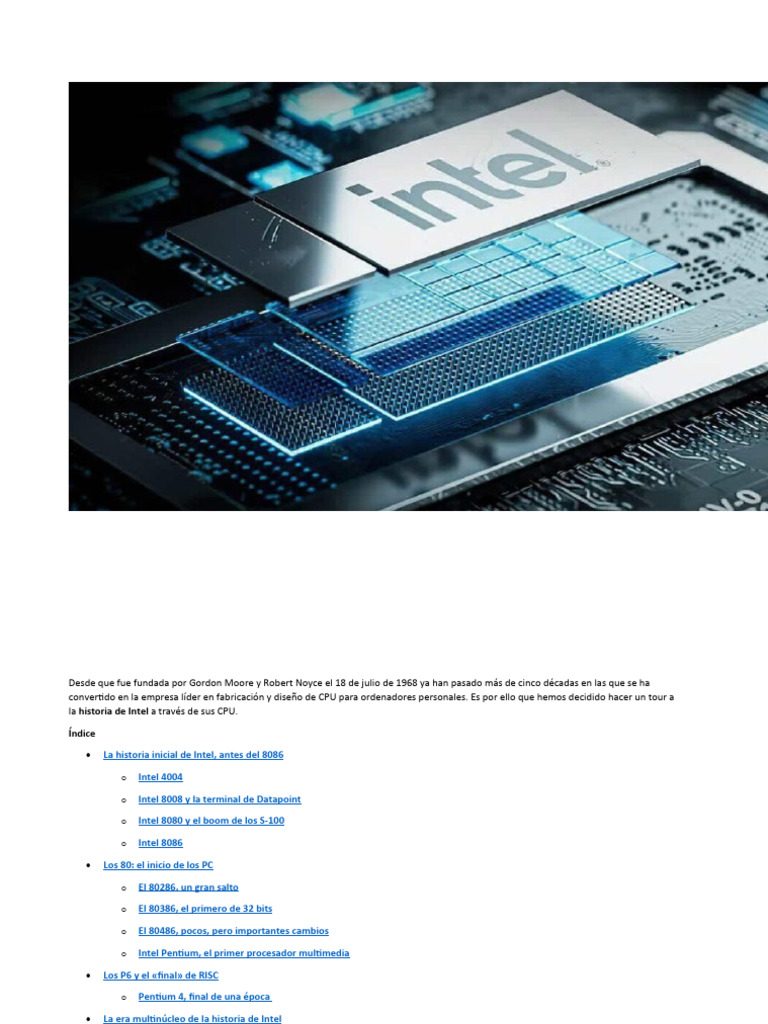 Intel Fue Fundada Por Gordon Moore y Robert Noyce El 18 de Julio de ...
