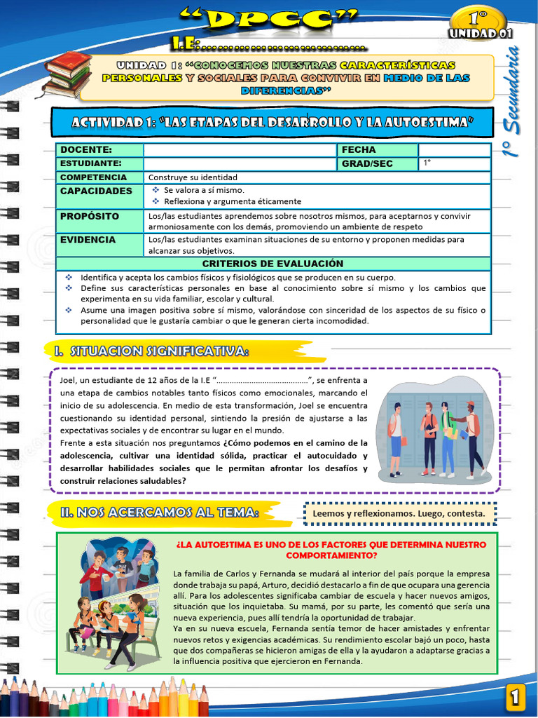 1° DPCC -ACTV.01-EXP.1 2024. | PDF | Autoestima | Autoconcepto