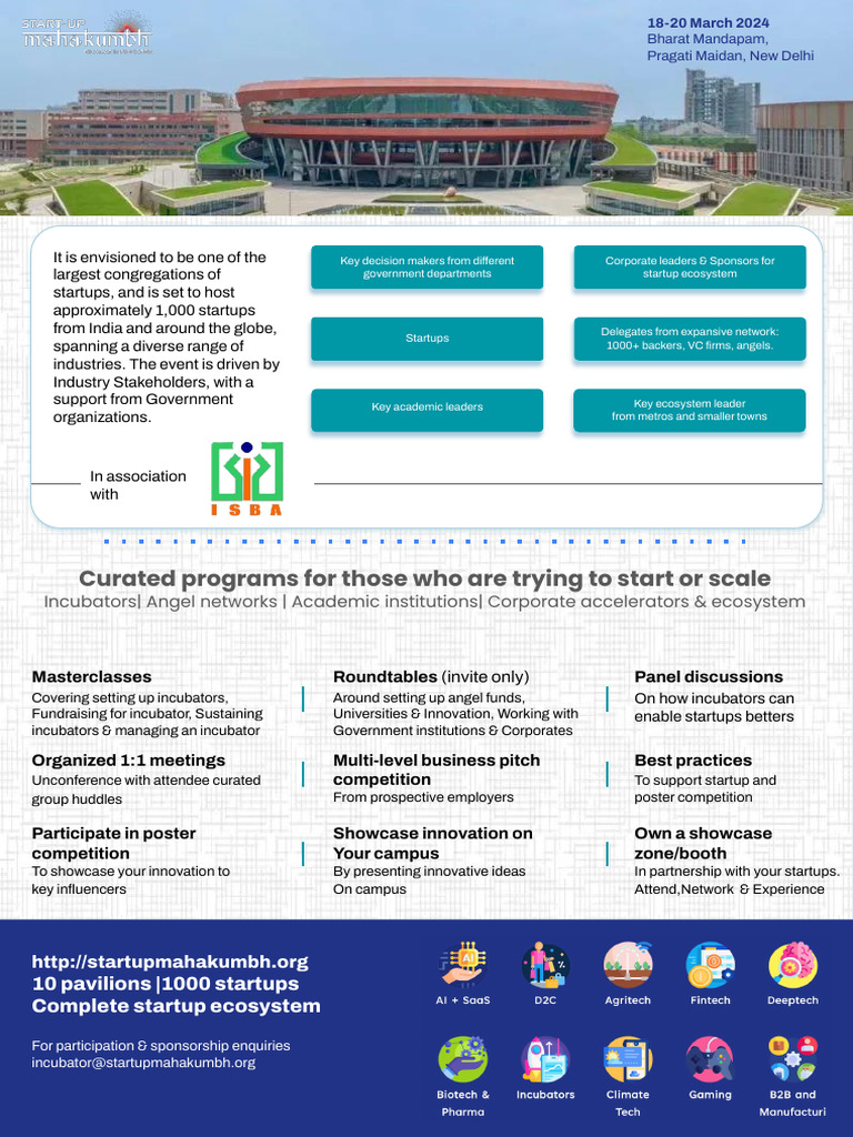Isba Mahakumbh Brochure Pdf Startup Company Small Business