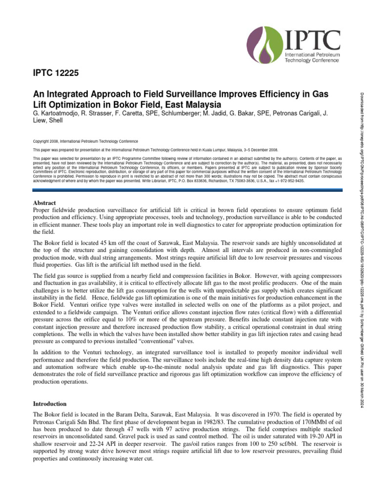 Iptc-12225-Ms (Venturi GLV Case Study by Shell Company) | PDF | Petroleum Reservoir | Lift (Force)