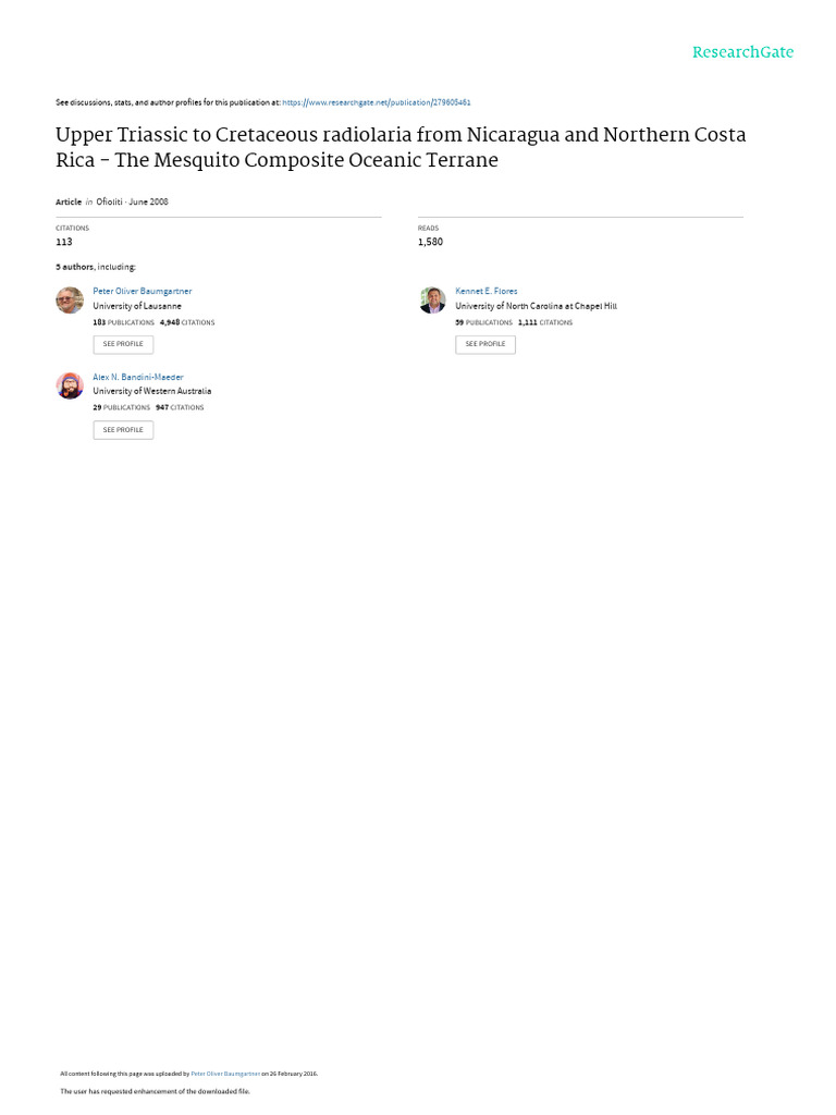 Baumgartner Et Al 2008 | PDF | Sedimentary Rock | Plate Tectonics