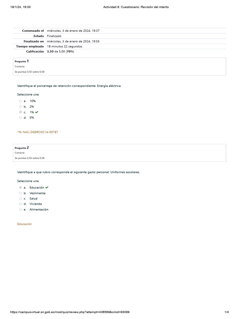 Actividad 8 - Cuestionario - Revisión Del Intento | PDF