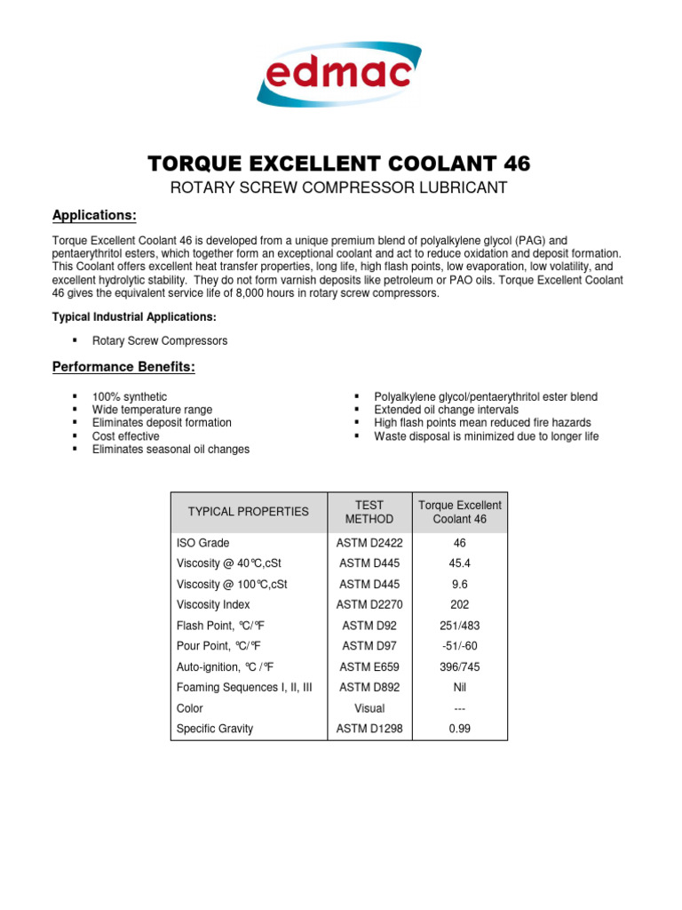Torque Excellent Coolant 46 Overview | PDF | Home & Garden