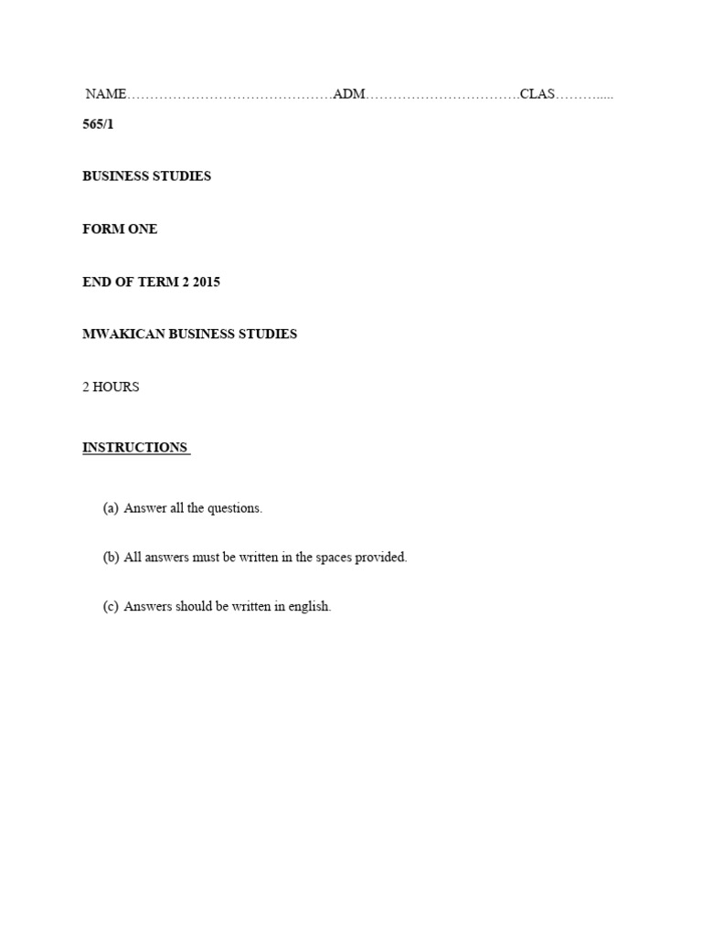 Business Form 1 Mod07042022001 | PDF | Entrepreneurship | Business ...