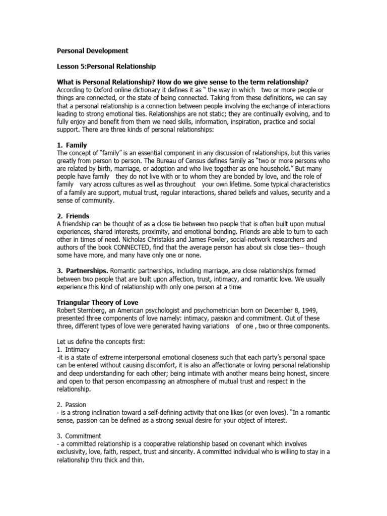 Personal Relationships | Download Free PDF | Love | Intimate Relationships