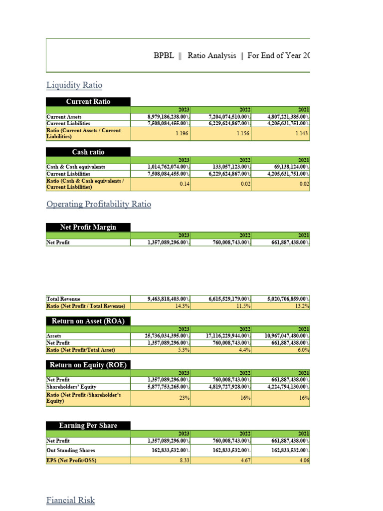 Paramount Textile PLC Ratio Analysis Final | PDF | Equity (Finance) | Revenue