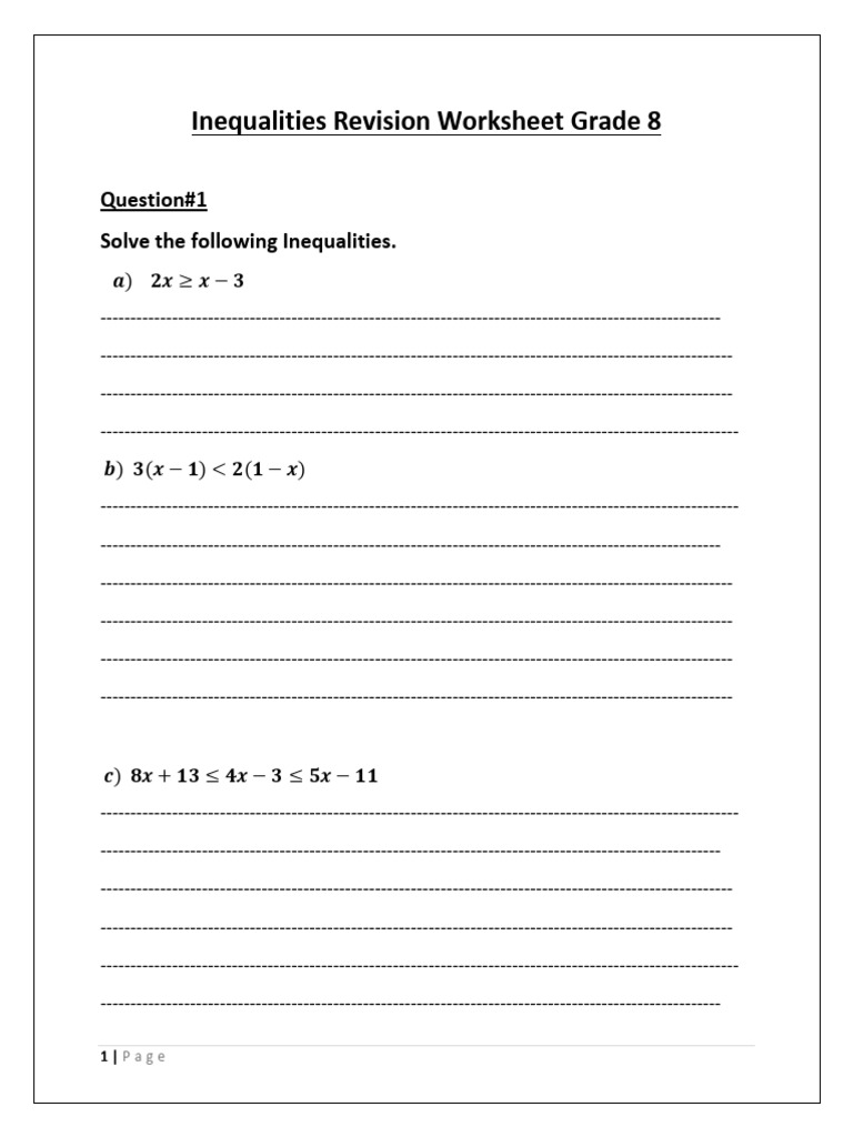 Inequalities Exam Revision Ws | PDF | Technology & Engineering