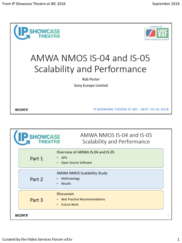 Rob Porter AMWA NMOS IS 04 and IS 05 Scalability and Performance | PDF | Computer Network | Node ...